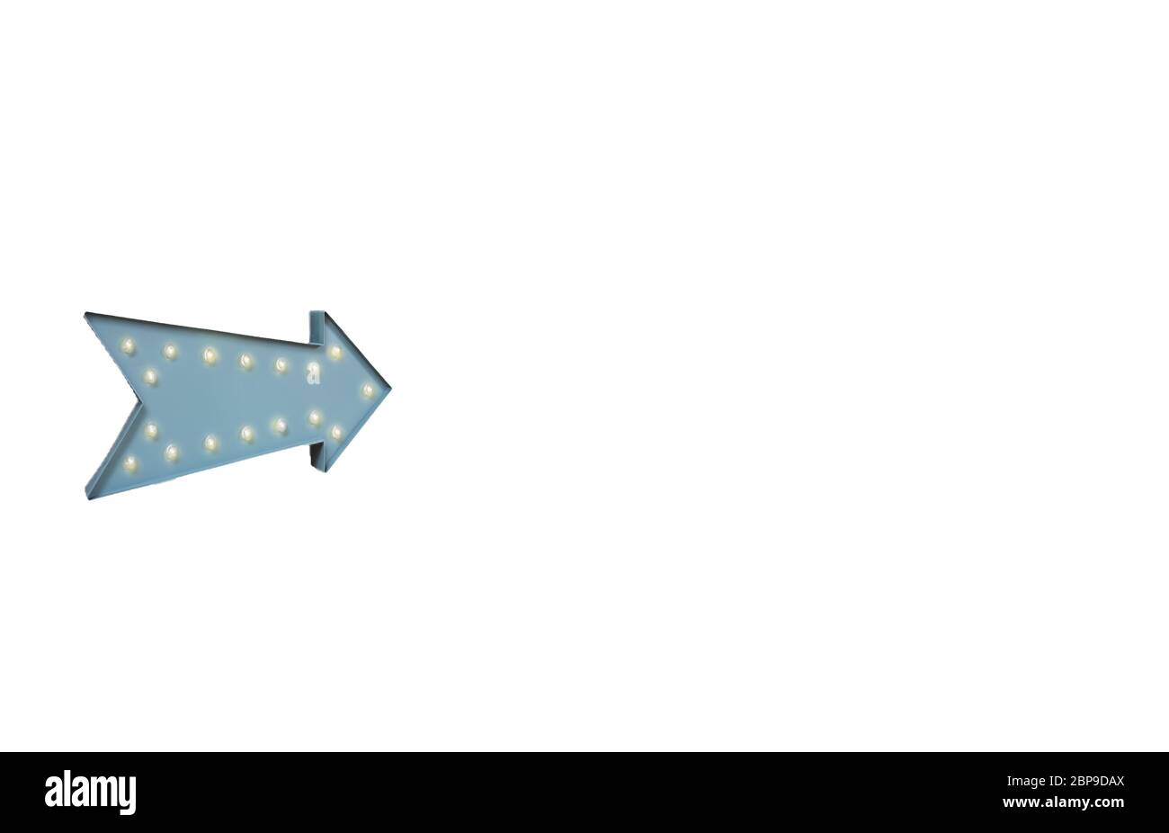 Retro arrow with glowing lights. volume frame. Realistic scalable with ...