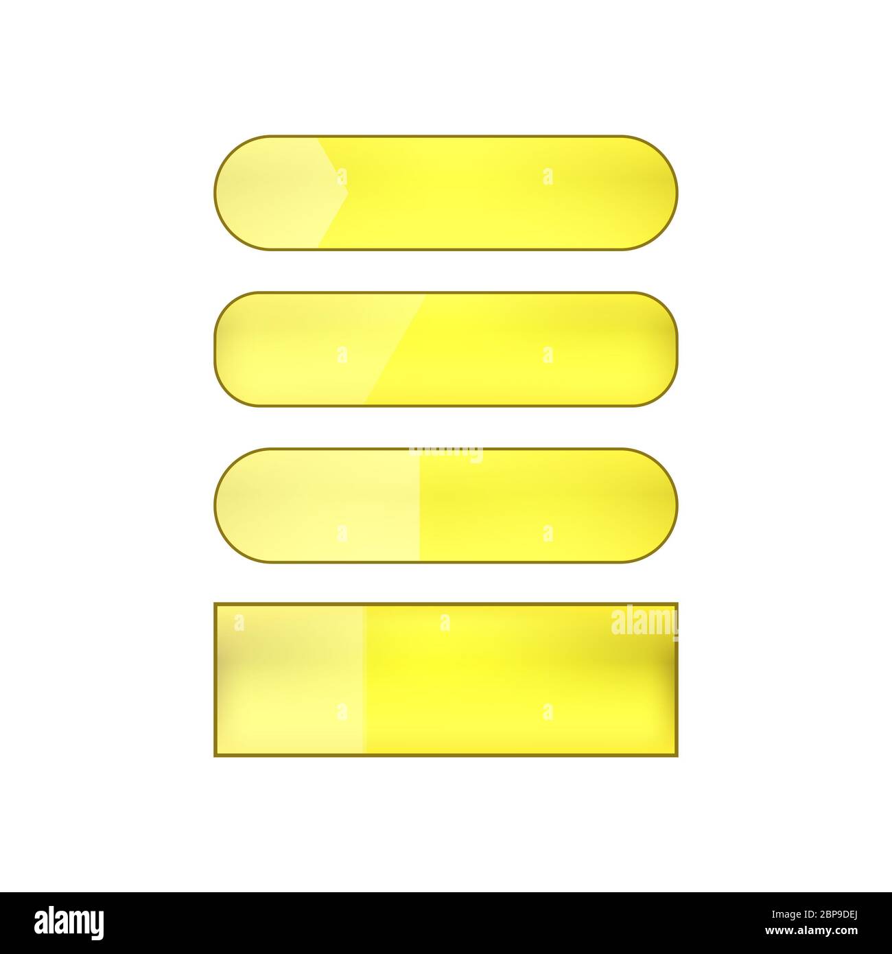 colored blank web buttons set - yellow Stock Photo - Alamy