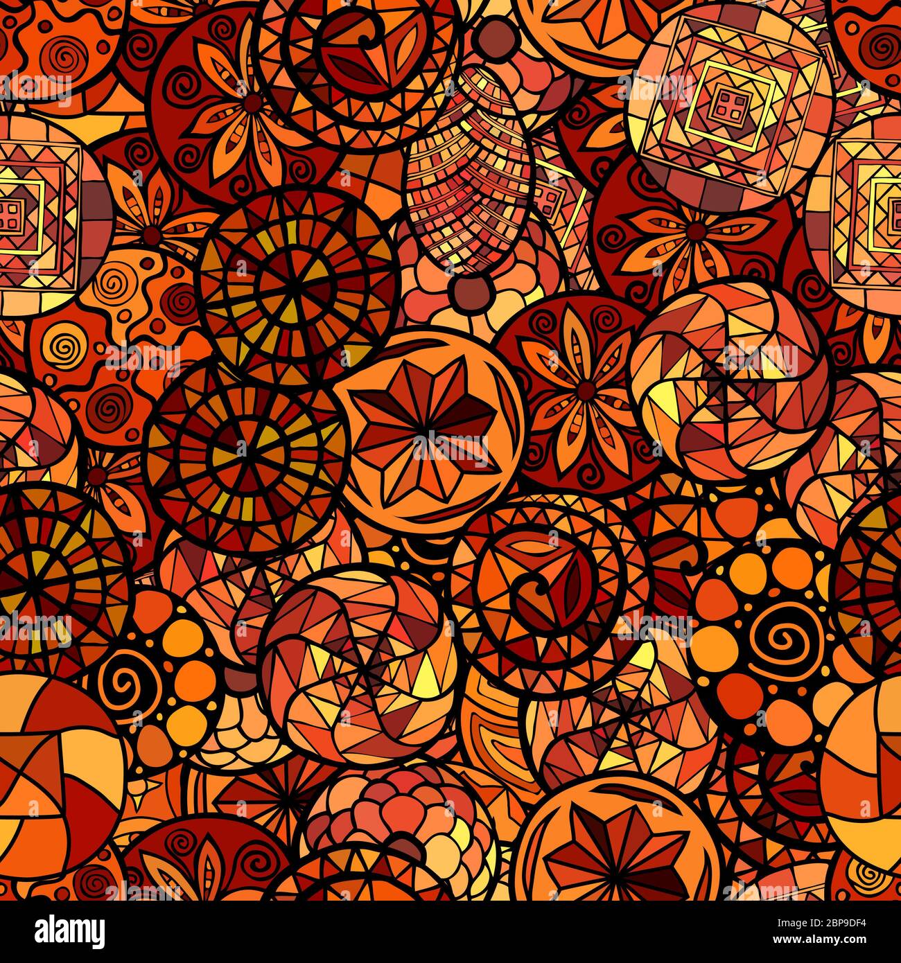 hand drawn chaotic ethnic seamless pattern Stock Photo - Alamy