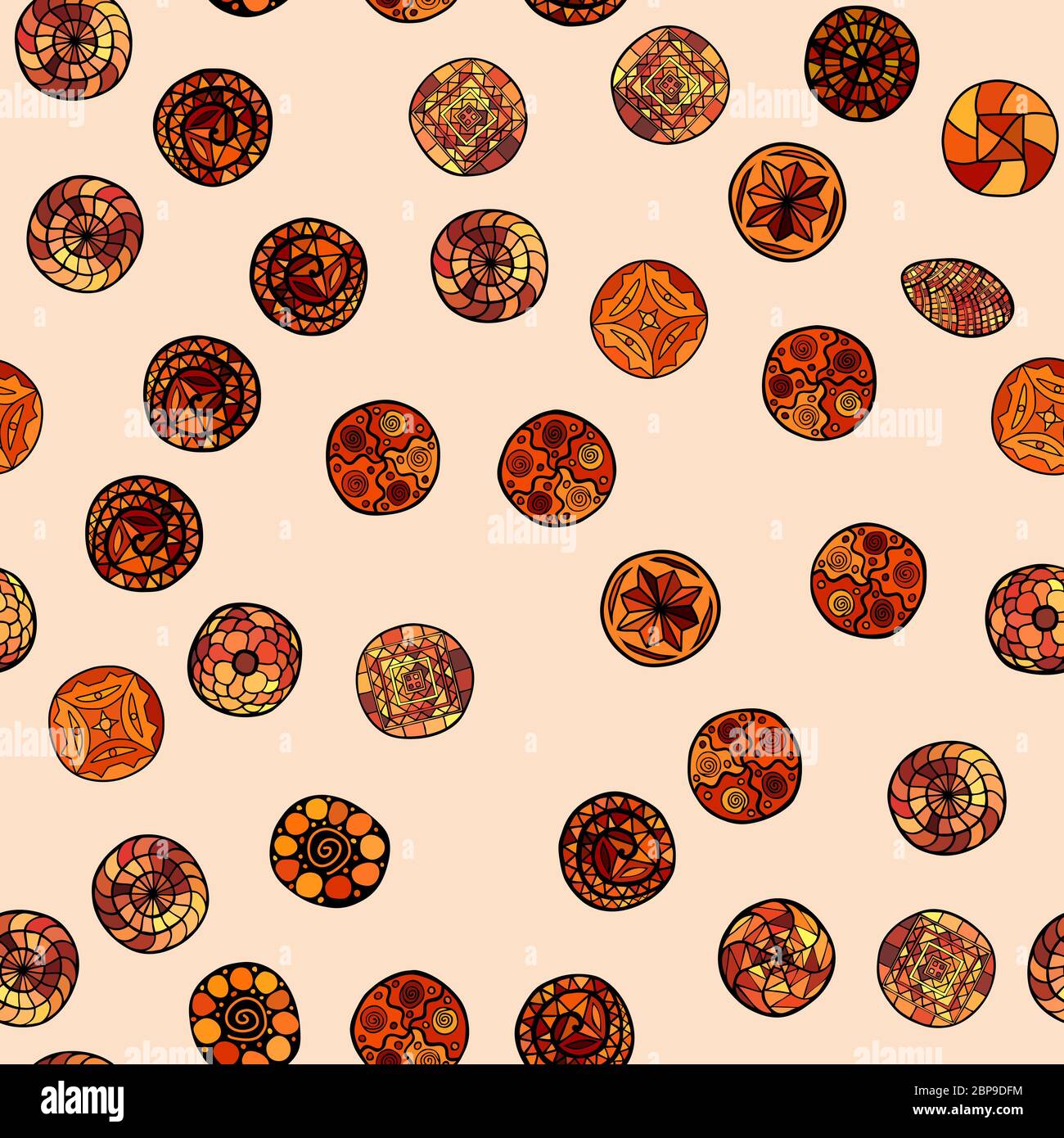 hand drawn chaotic ethnic seamless pattern Stock Photo - Alamy