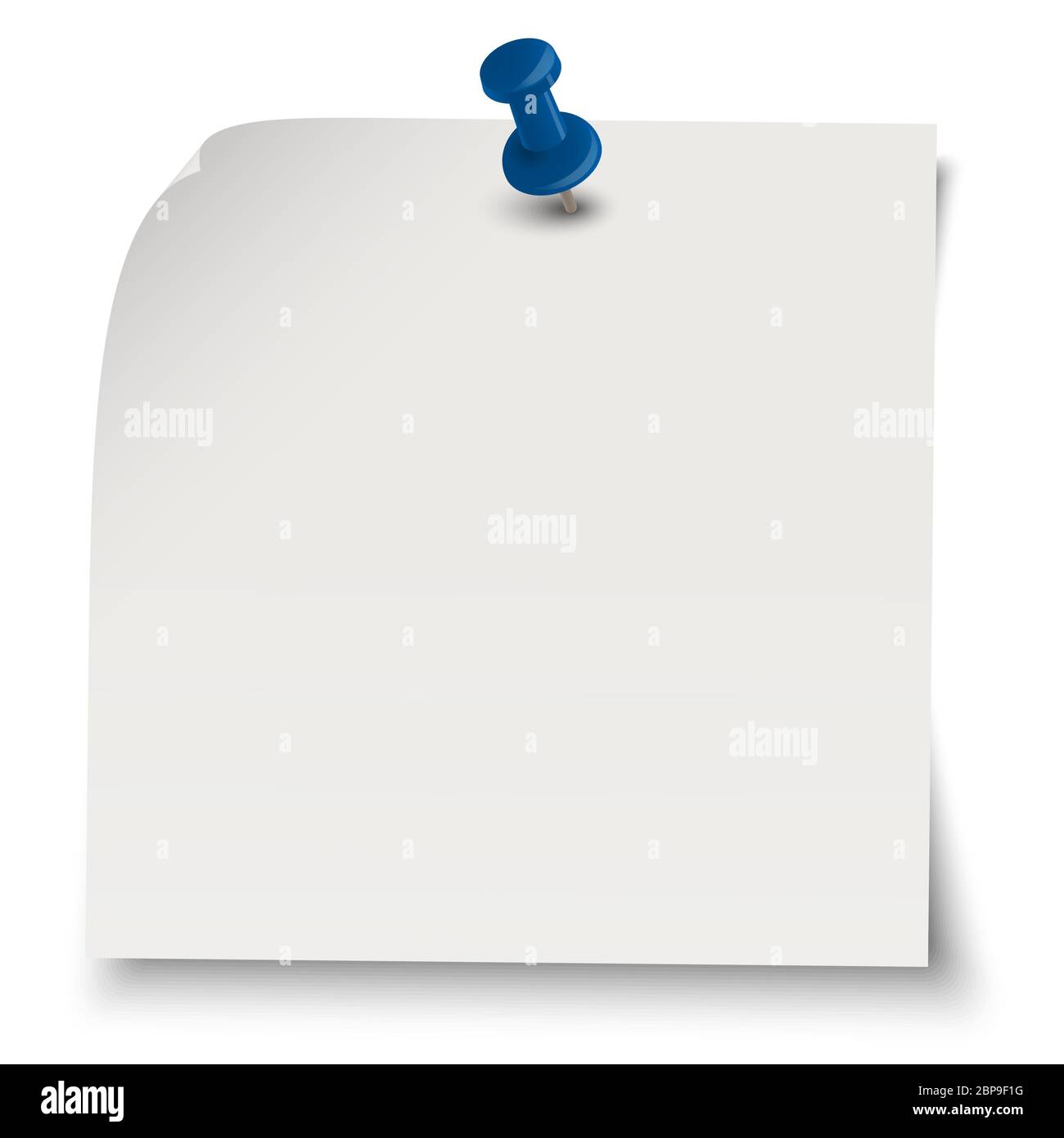 vector illustration of colored sticky note with pin needle Stock Photo ...