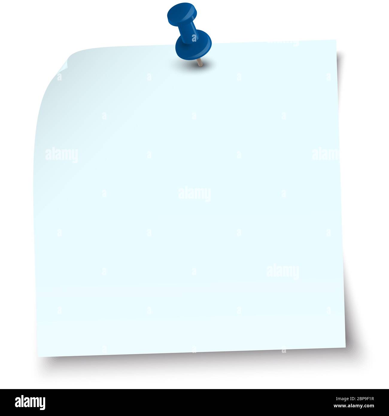 vector illustration of colored sticky note with pin needle Stock Photo ...
