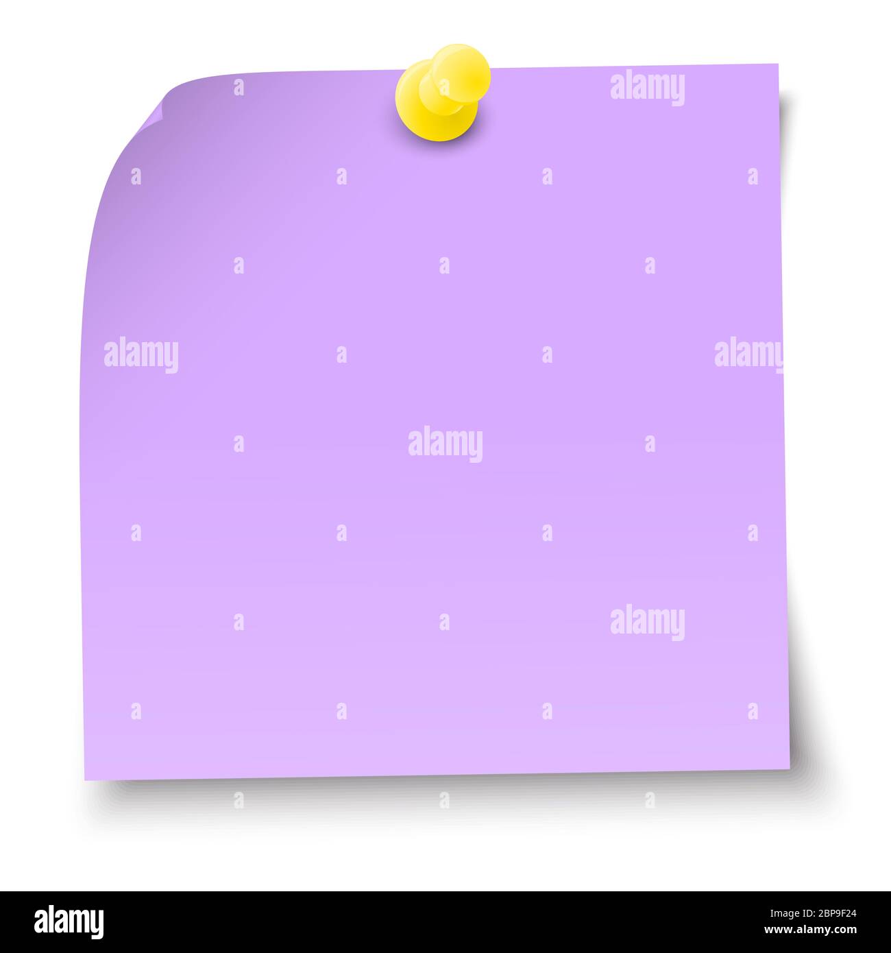 vector illustration of colored sticky note with pin needle Stock Photo ...