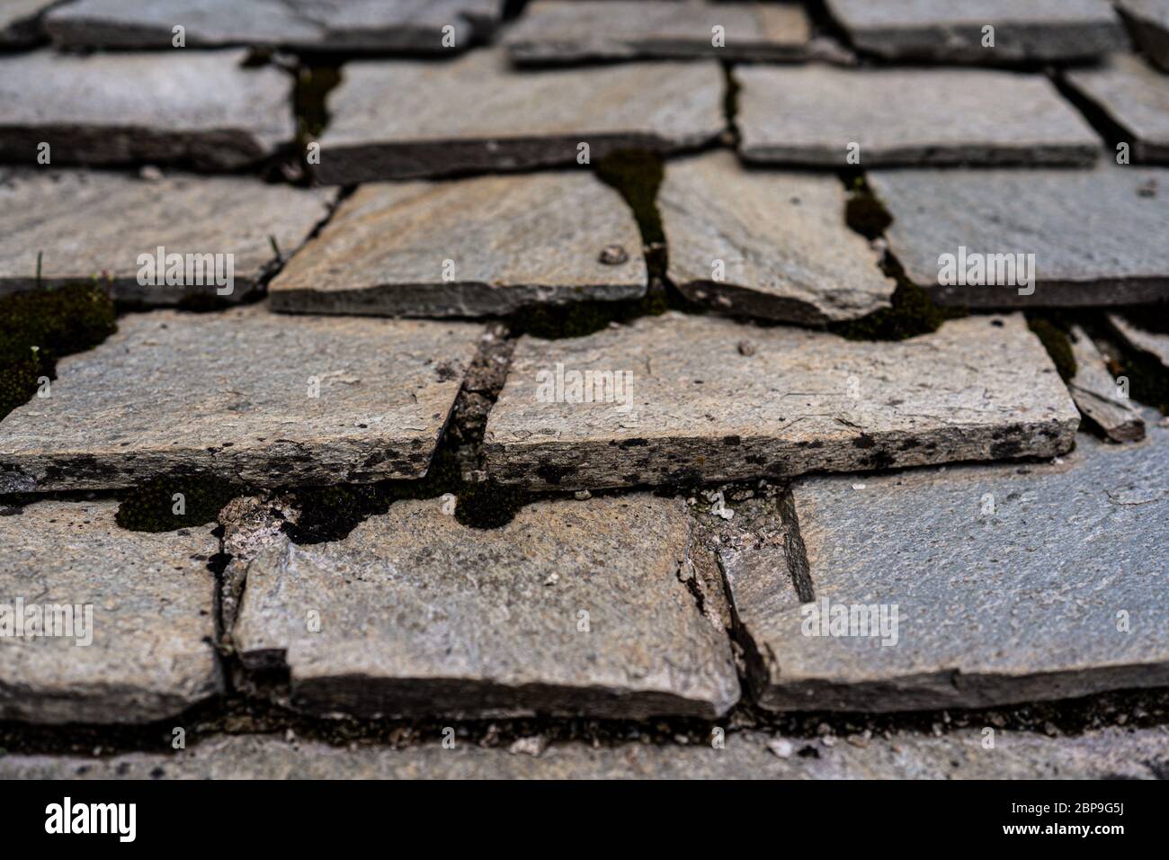 Pattern of rectangular stony pathway slabs on the street Stock Photo ...