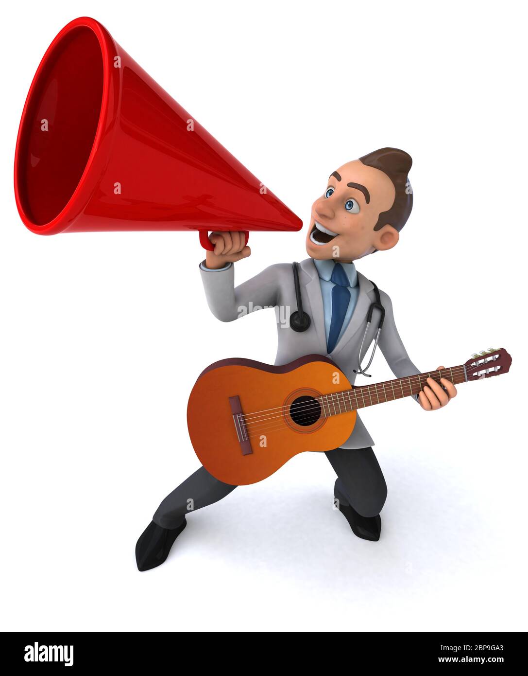 Fun doctor - 3D Illustration Stock Photo - Alamy