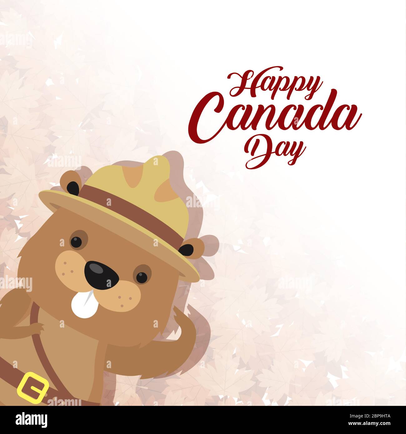 happy canada day with cute beaver Stock Vector Image & Art - Alamy
