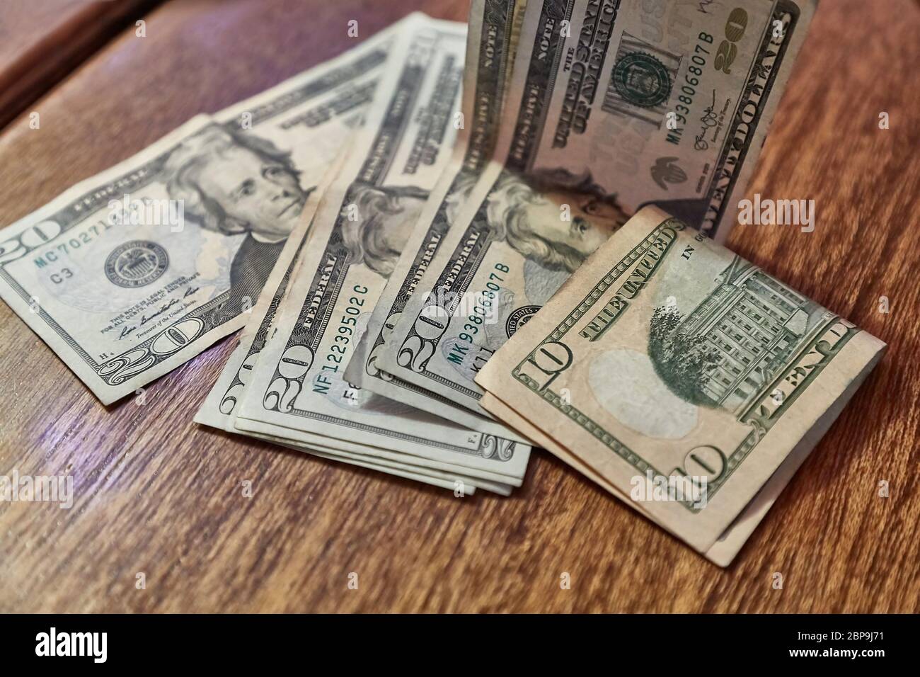 20 dollar bill on table hi-res stock photography and images - Alamy
