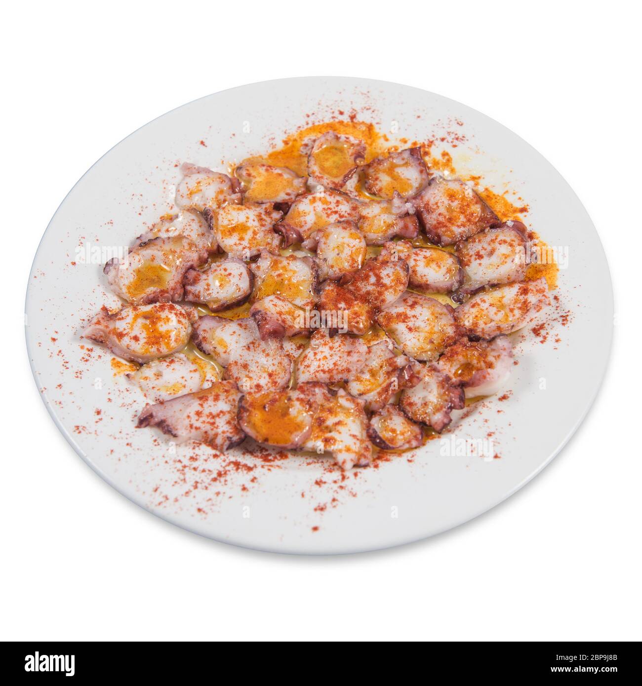Typical Galician dish of fair style octopus with red pepper Stock Photo ...