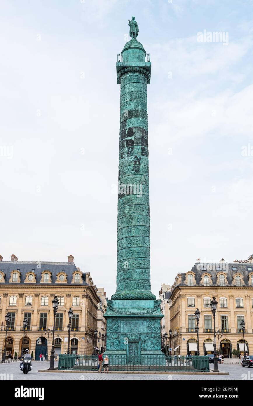 Vendome column, which is started in 1806 at Napoleon's direction and ...