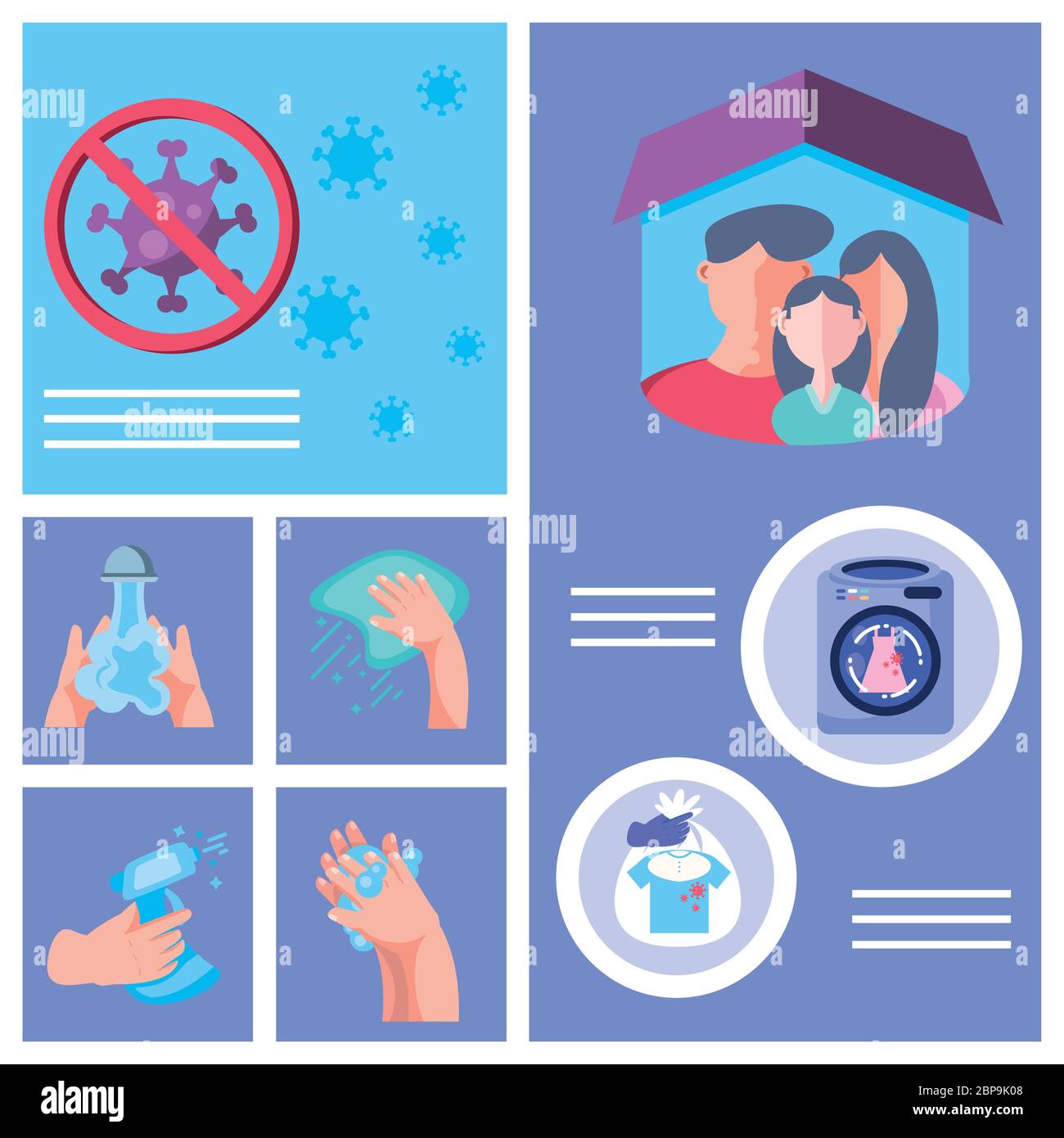 infographic with coronavirus infection prevention methods vector ...