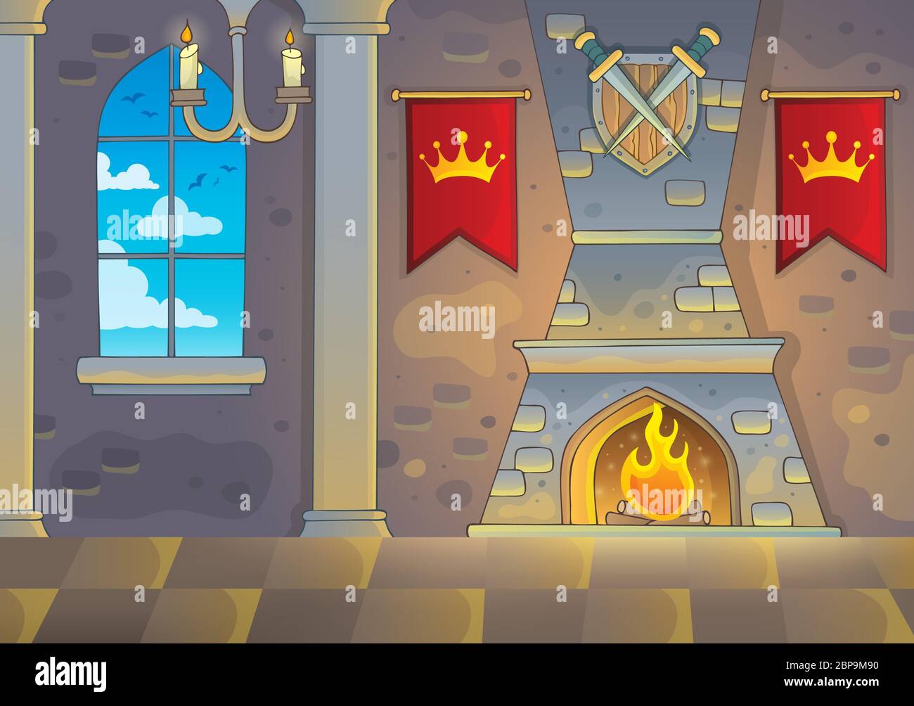 Castle interior theme background 1 - picture illustration Stock Photo ...