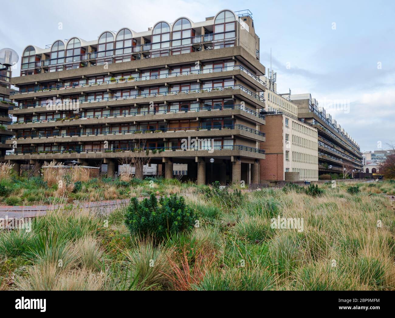 London, UK: Dec 2, 2017: The Barbican Estate is a prominent example of ...