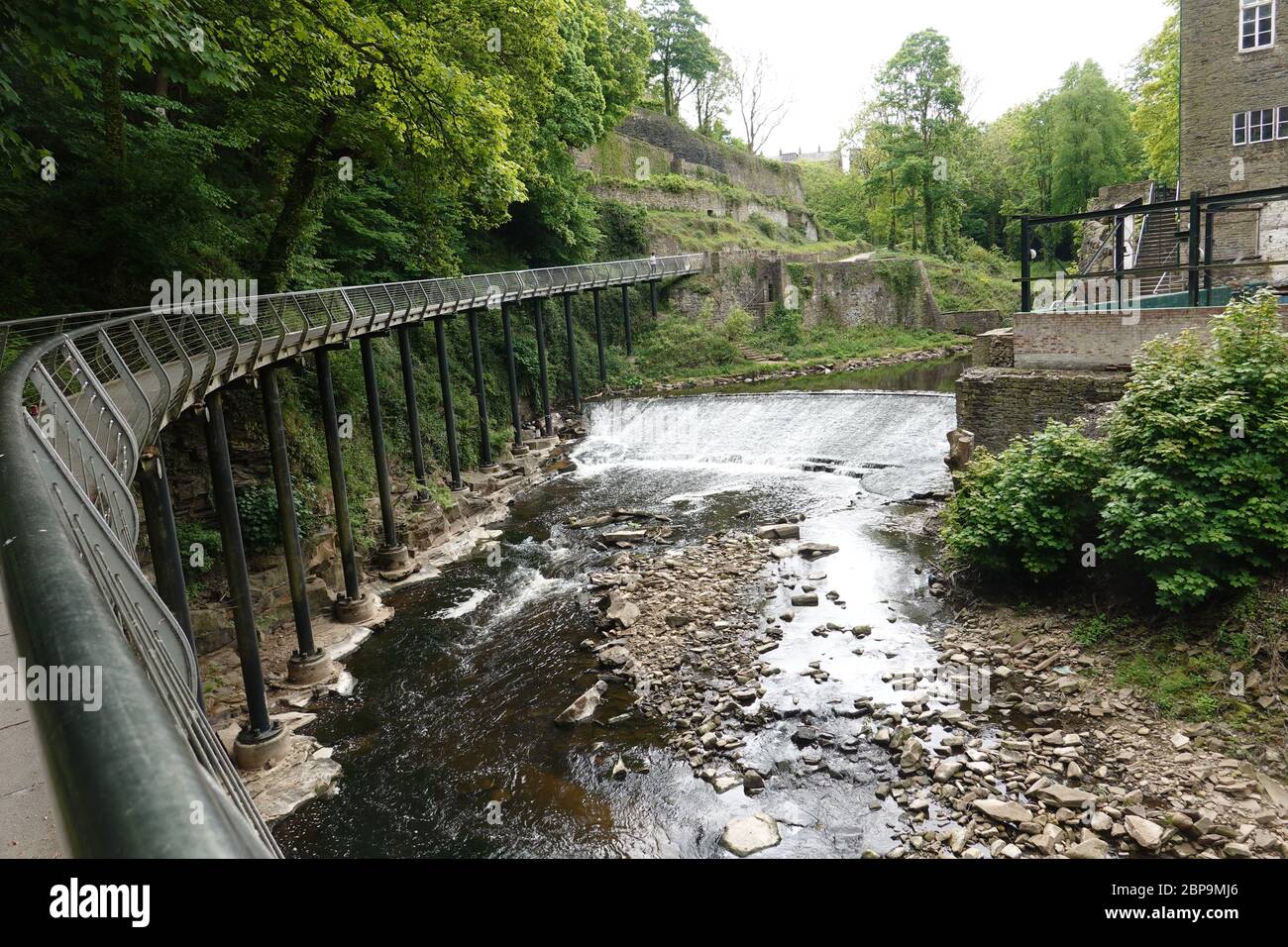 The Millennium Bridge in New Mills, Derbyshire Stock Photo - Alamy