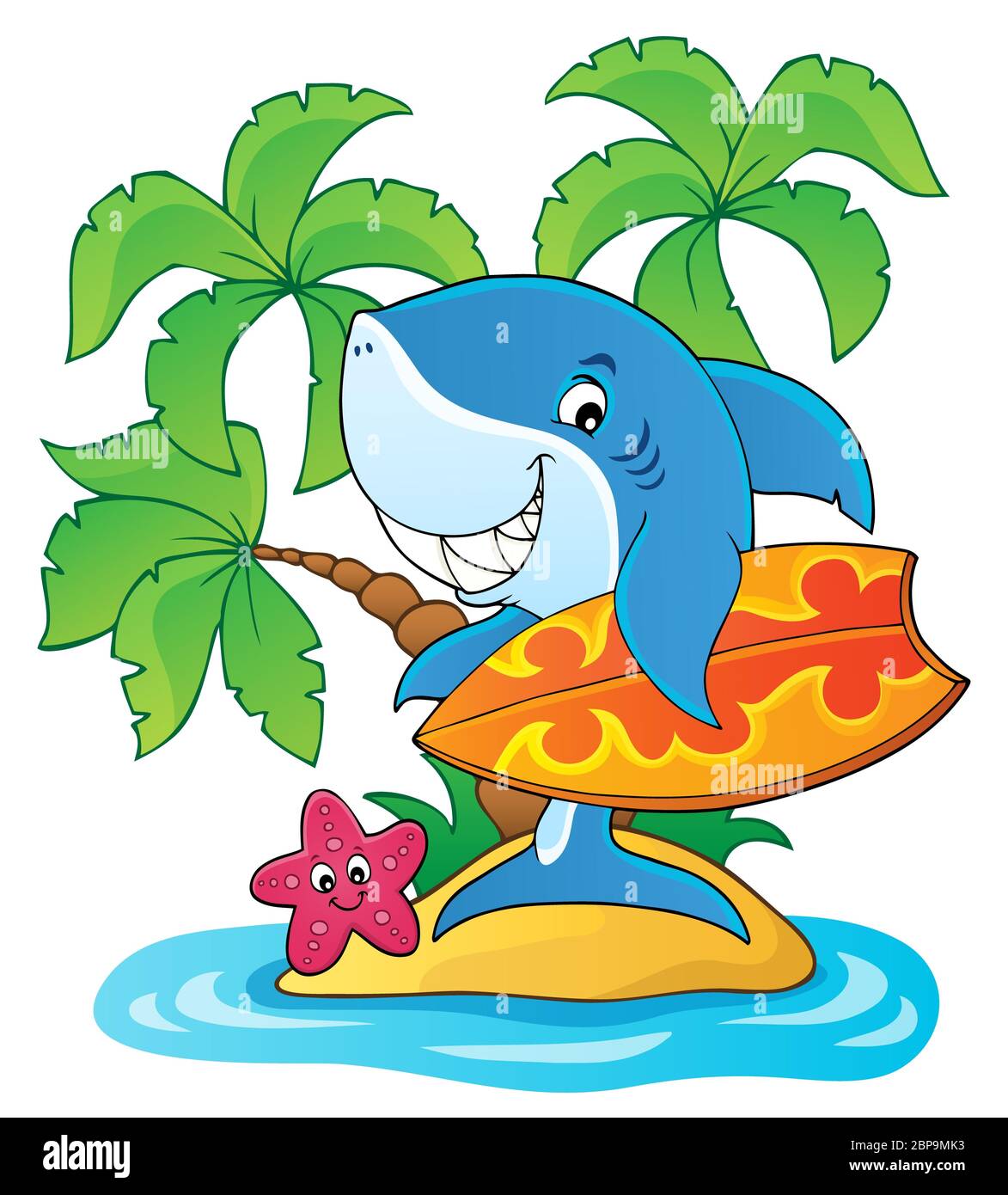 Surfing Shark Clipart Images