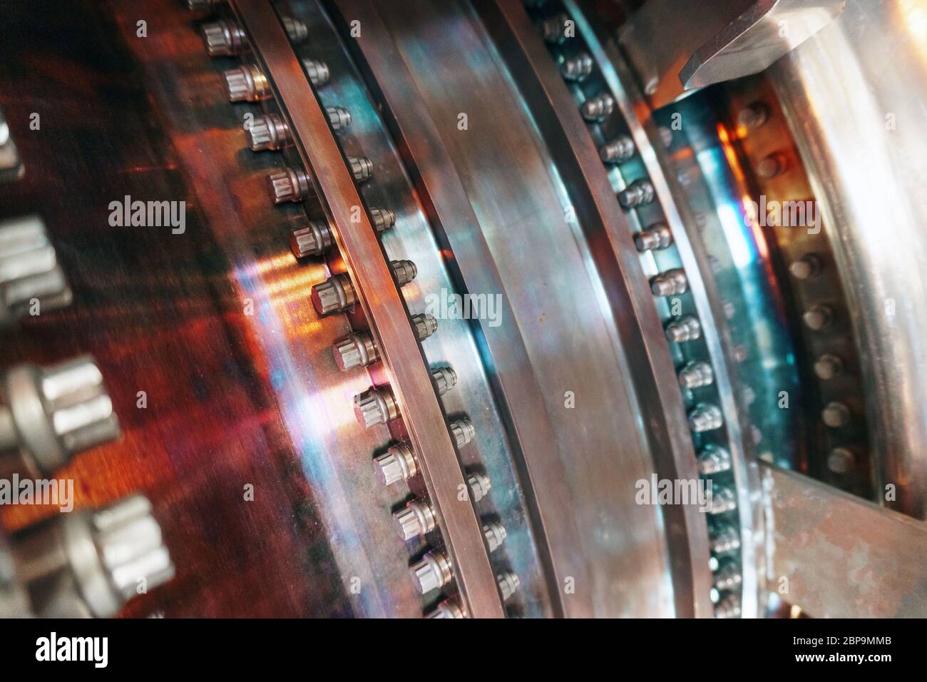 Structural elements of a gas turbine. Industrial, aviation, shipping ...