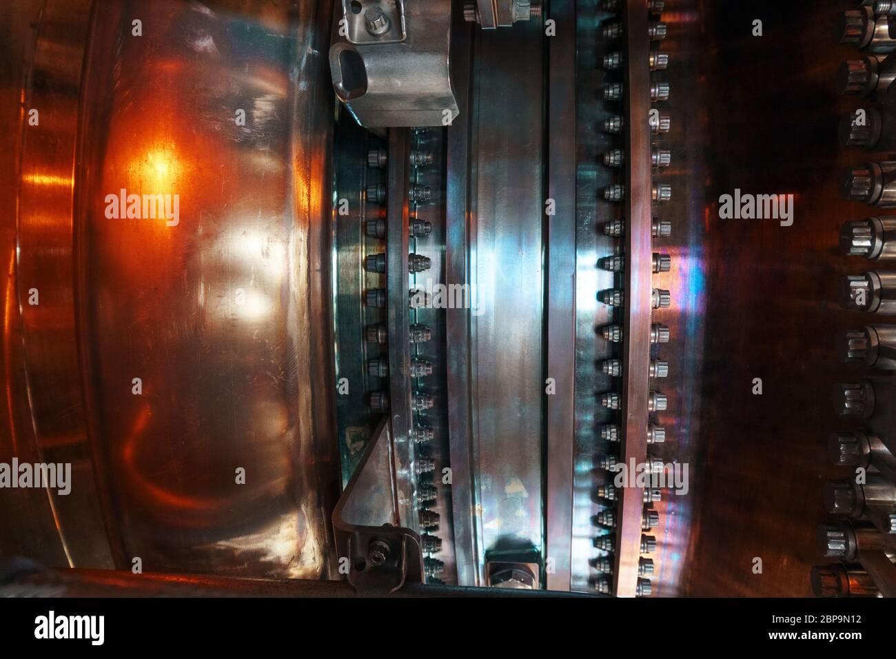 Structural elements of a gas turbine. Industrial, aviation, shipping ...