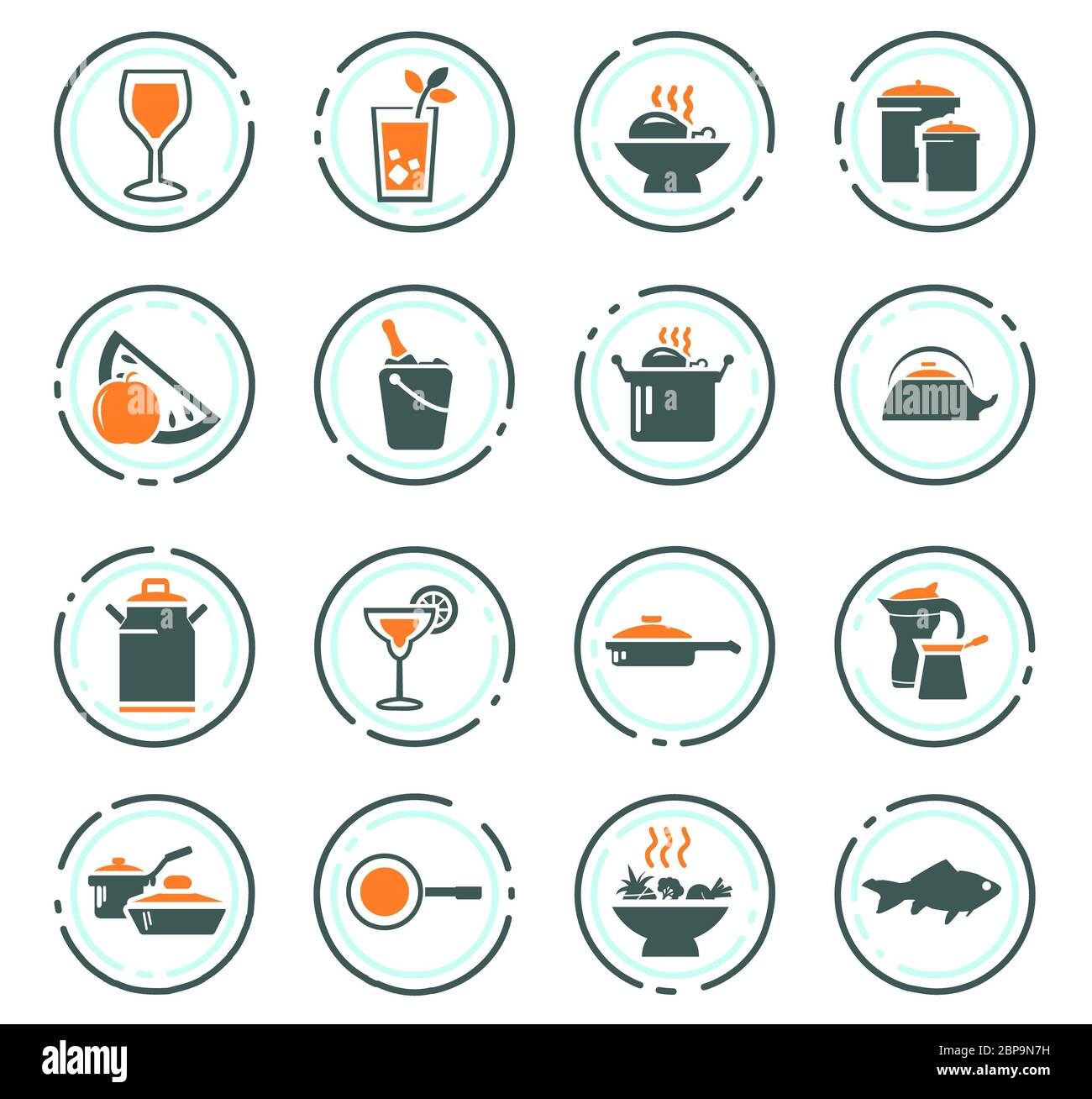 Food and kitchen web icons for user interface design Stock Photo - Alamy
