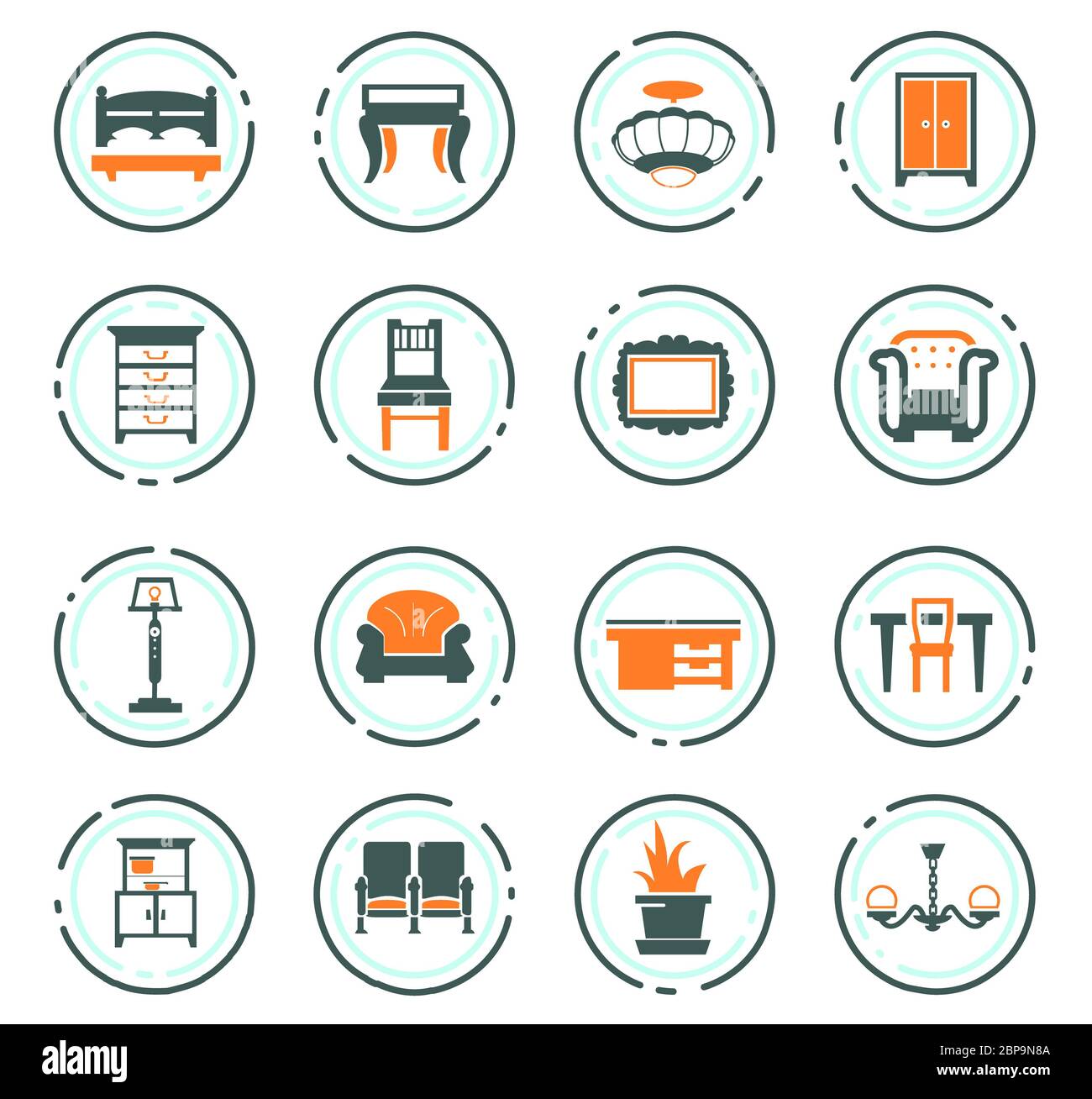 Furniture icon set for web sites and user interface Stock Photo - Alamy