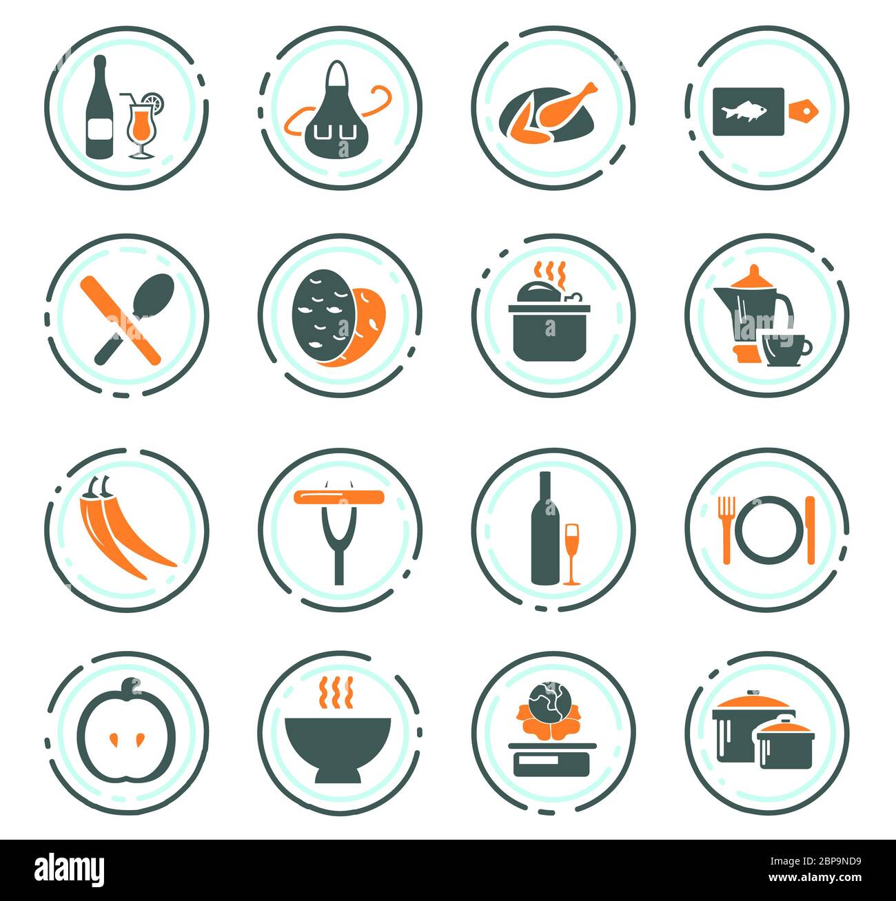 Food and kitchen web icons for user interface design Stock Photo - Alamy