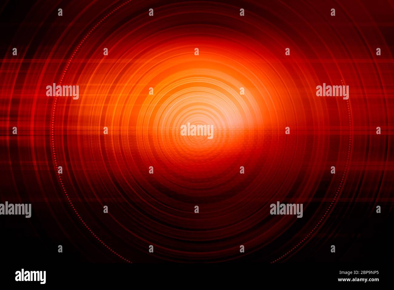 Concentric circles expanding from center to edges red theme background ...