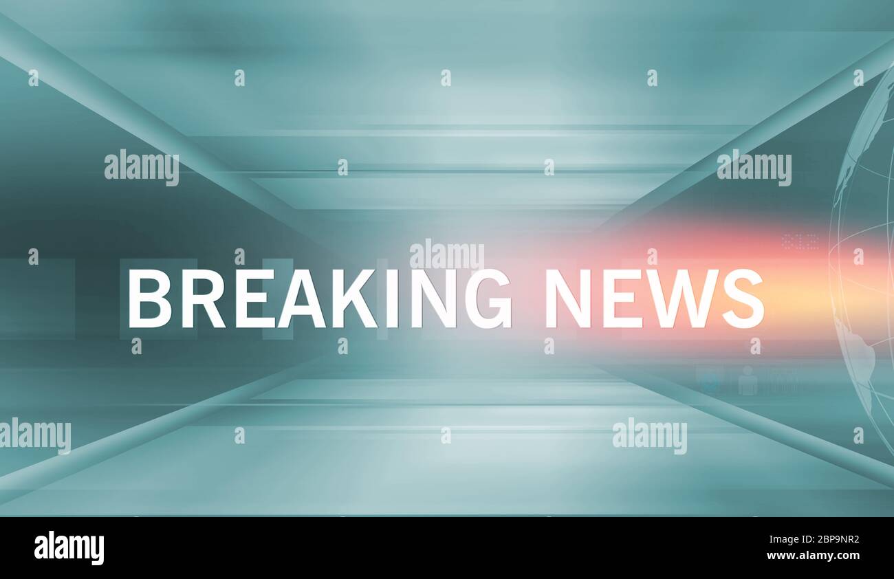 Graphical Breaking News Background with news text, Orange Theme ...
