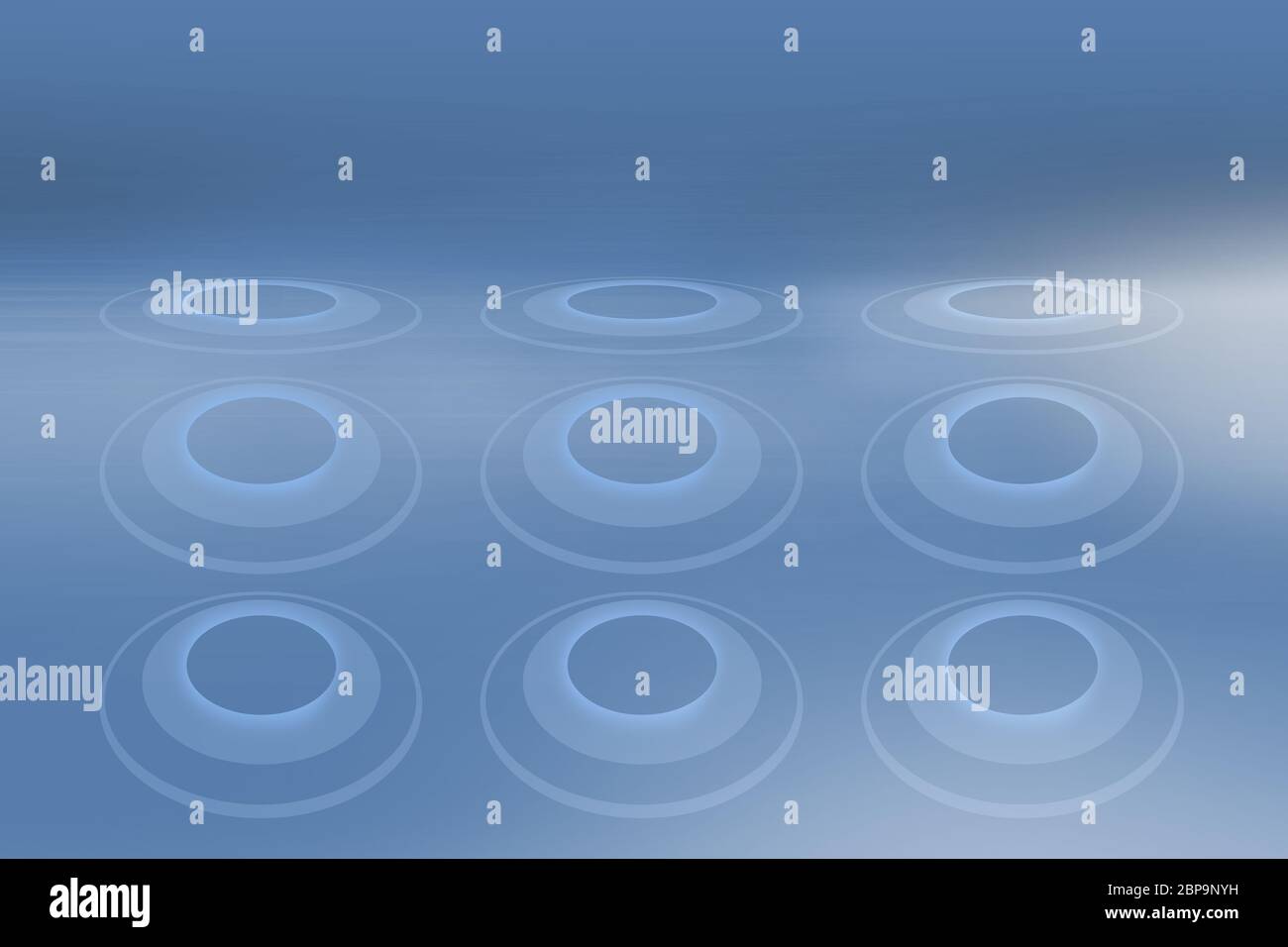 Empty studio space, with multiple expanding circles on ground Stock ...