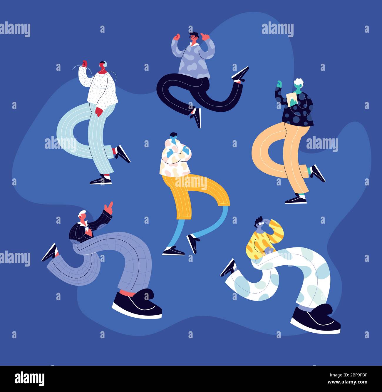 young men using technological gadgets vector illustration design Stock ...