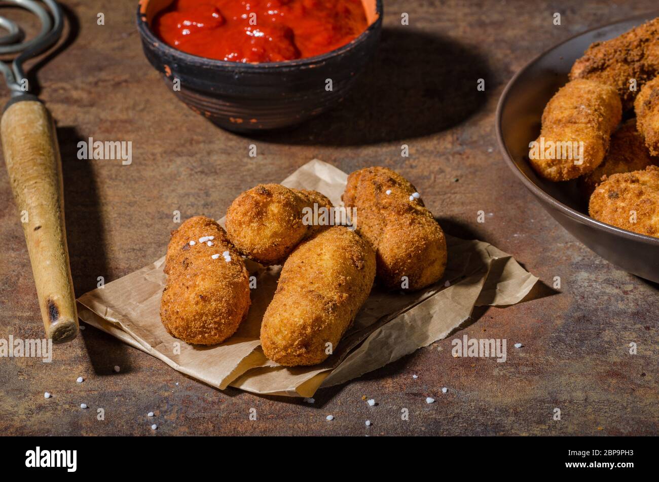 Homemade potato croquettes, product photo Stock Photo - Alamy