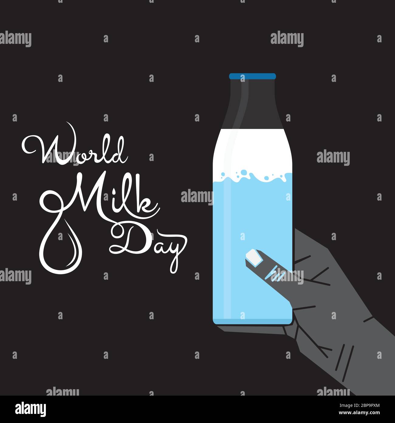 world milk day greeting or banner design. celebrate on 1 june every ...