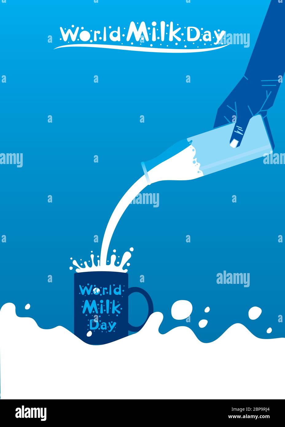 world milk day greeting or banner design. celebrate on 1 june every ...