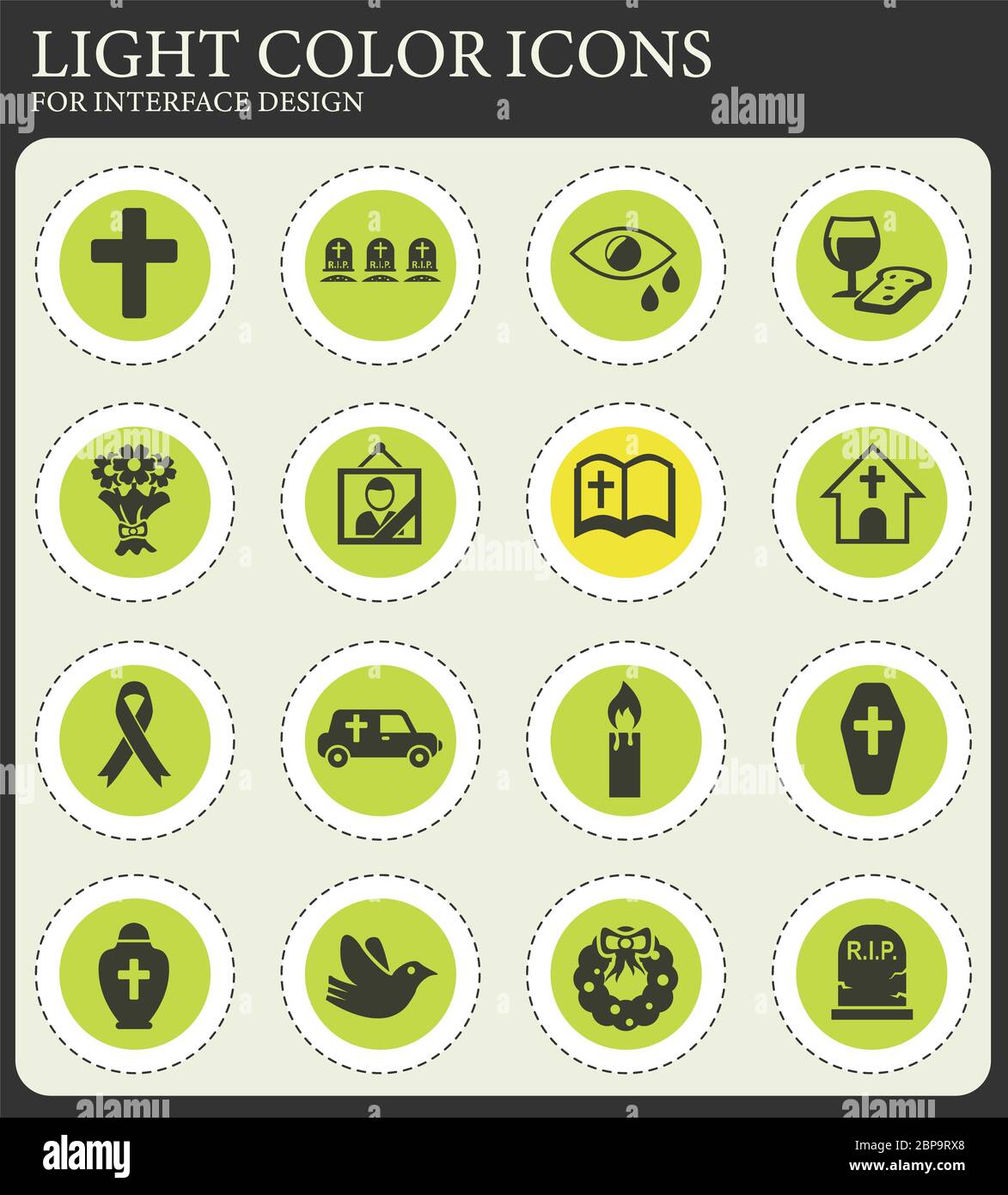 funeral services web icons for user interface design Stock Photo - Alamy