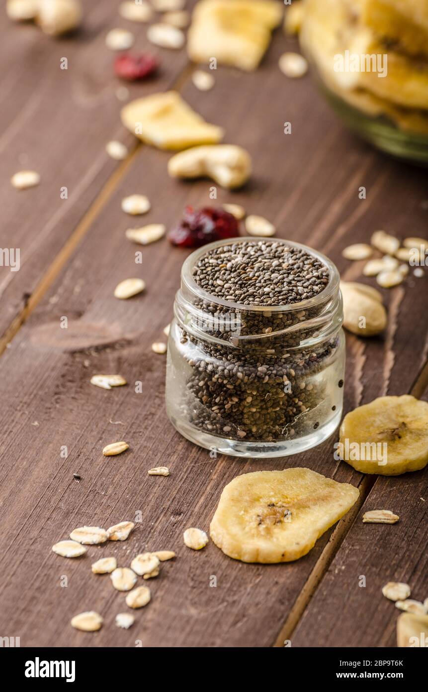 Homemade yogurt with granola, dried fruit and nuts bio - cia seed ...