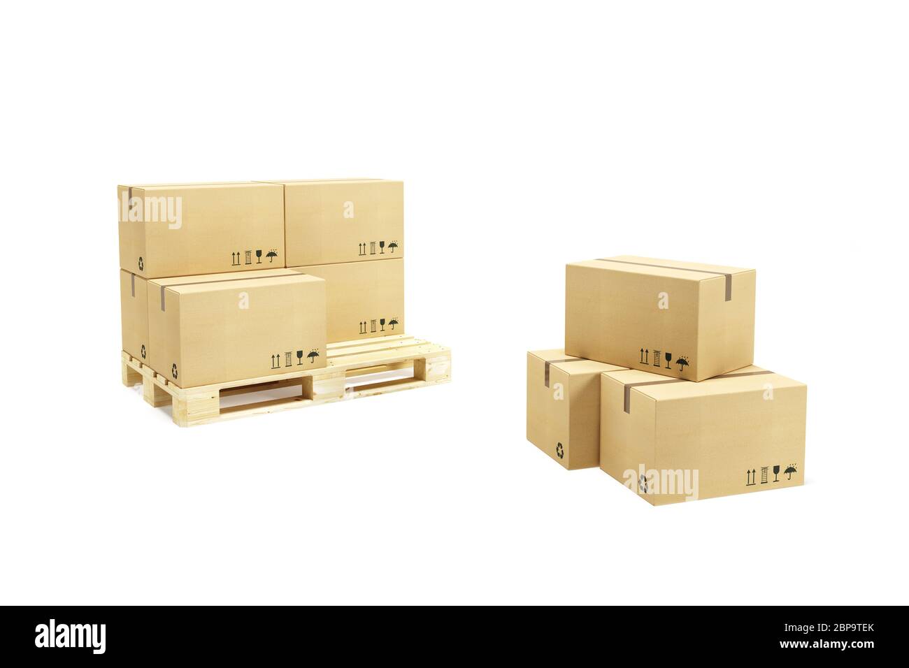 pallet with cardboard boxes Stock Photo - Alamy