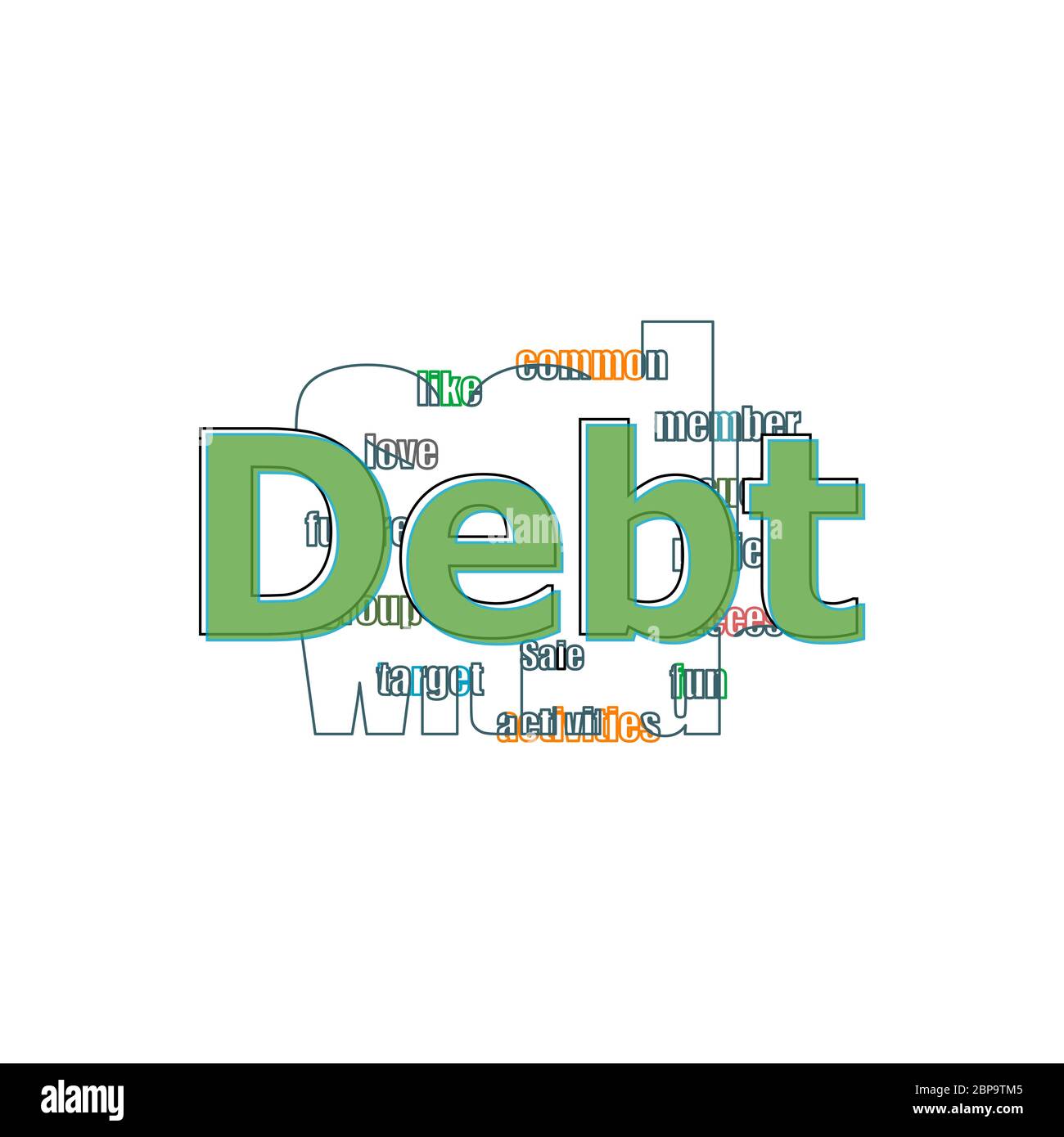Text Debt. Finance concept . Logo design template elements for your ...