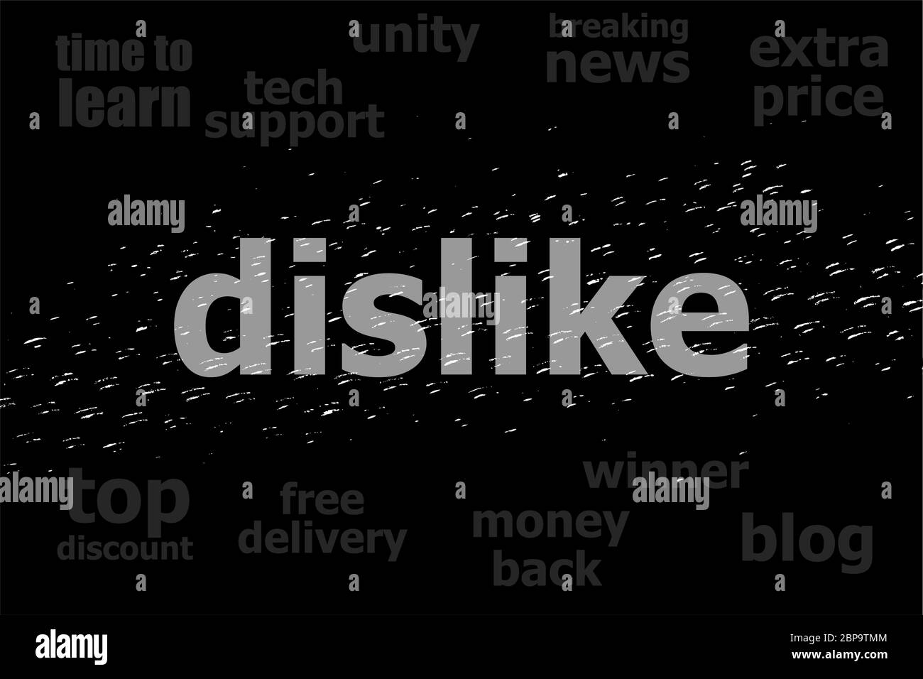 Text Dislike. Social concept . Black and white abstract background ...