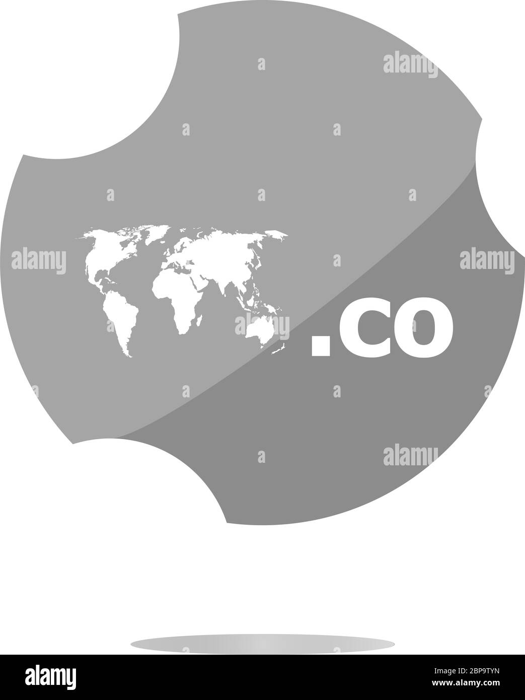 Domain CO sign icon. Top-level internet domain symbol with world map ...