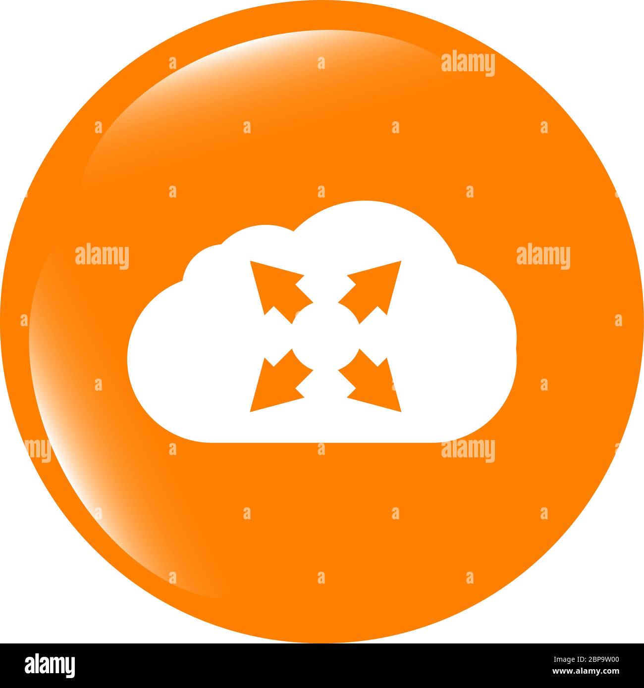 abstract cloud set icon. Upload button. Load symbol. Round button Stock ...