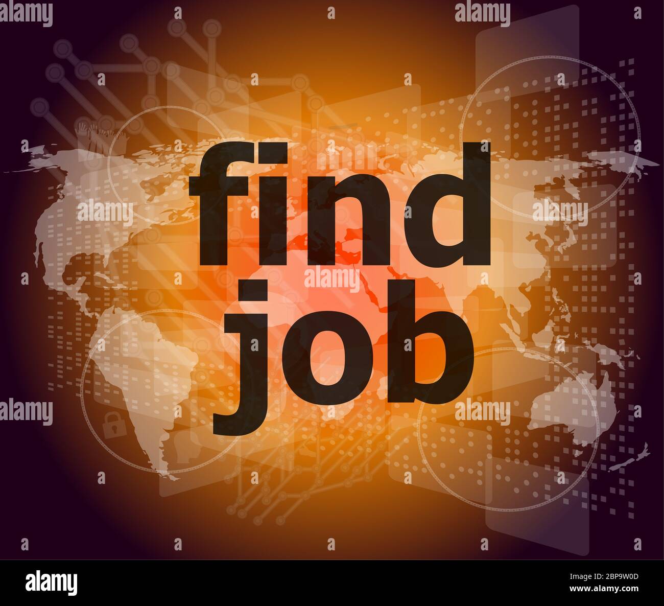 find job on digital touch screen, social concept Stock Photo - Alamy