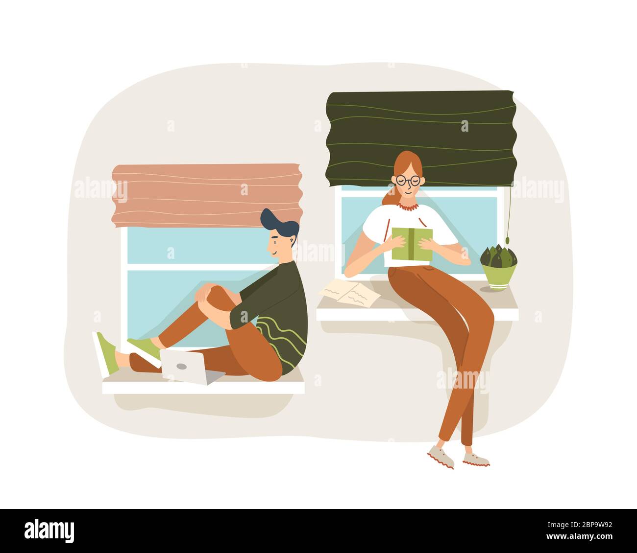 Students indoors Stock Vector Images - Alamy