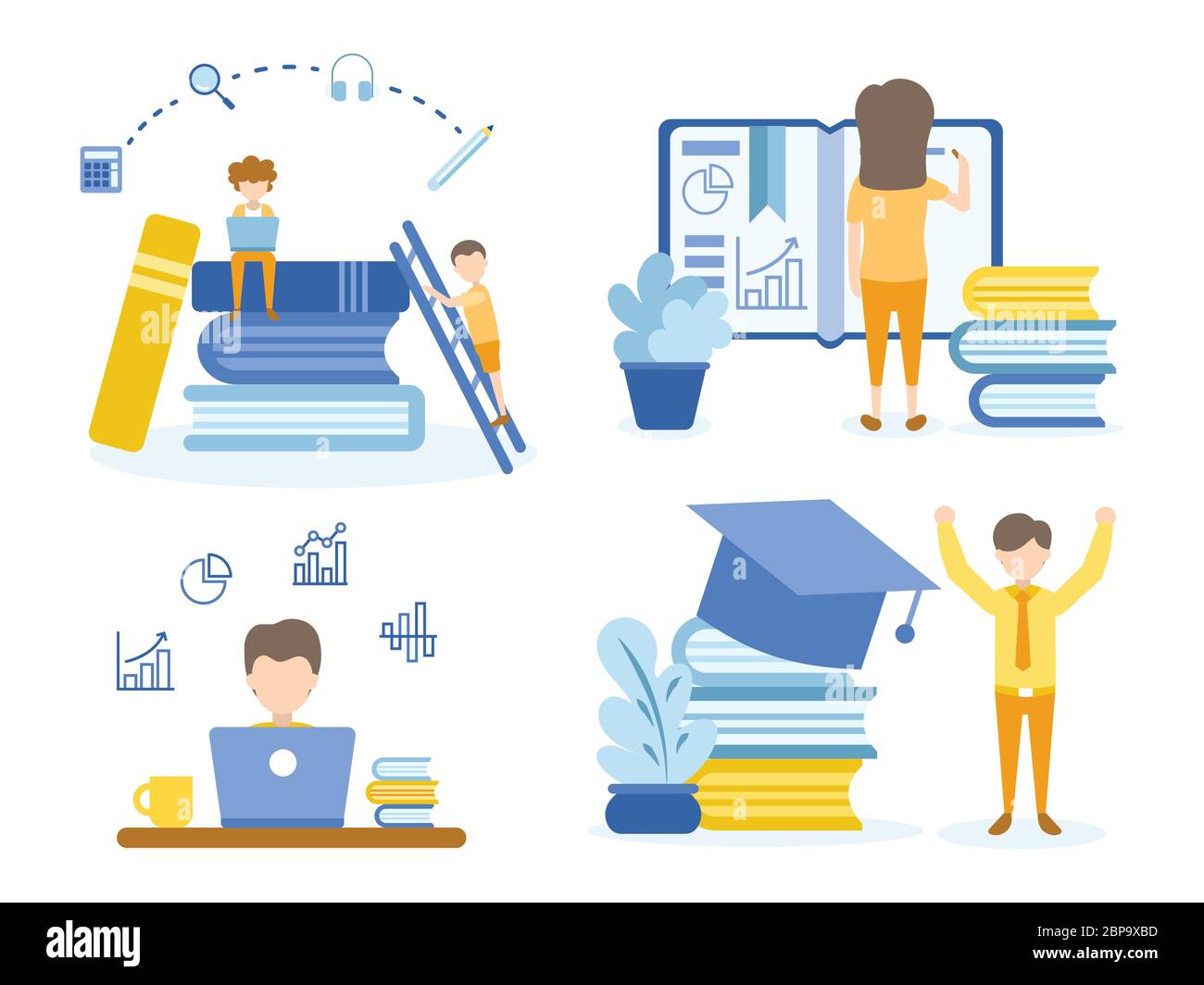 Student doing homework and learning online courses. Men happy with ...