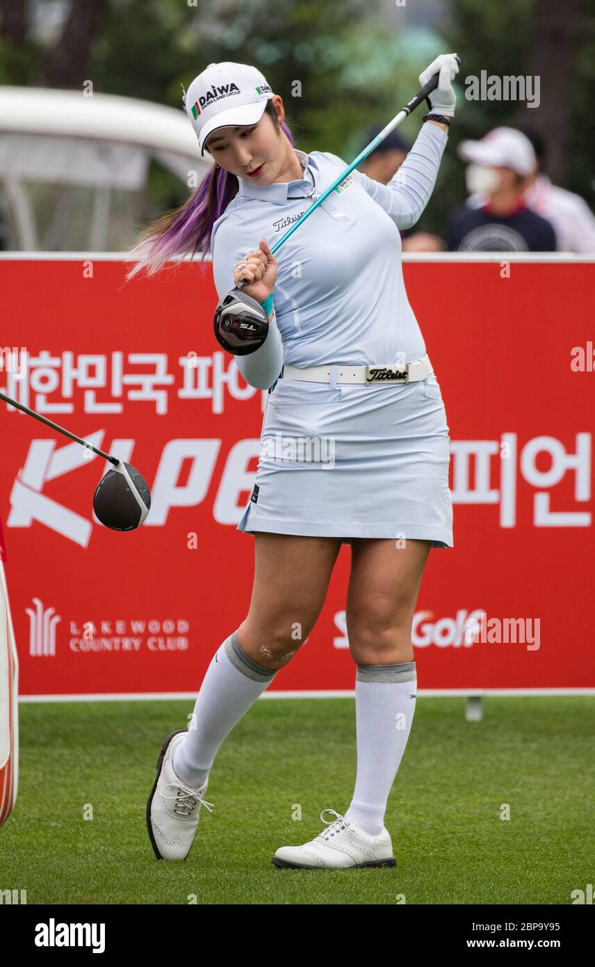 Yangju, South Korea. 17th May, 2020. South Korean JLPGA player Bae Seon ...