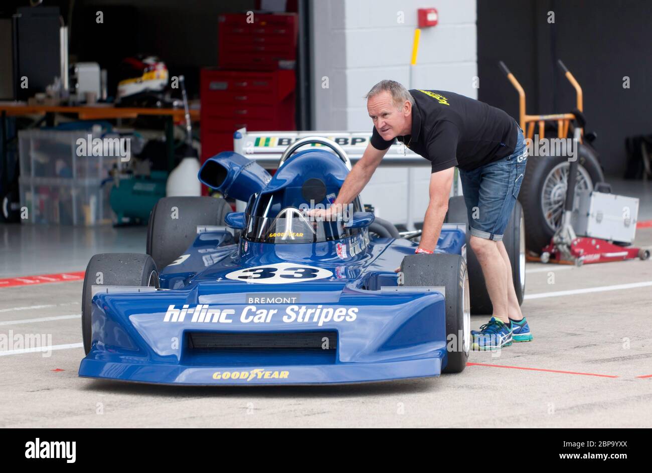 Wolfgang Kaufmann's, Blue, 1978, March 782, being pushed out of the Pit ...