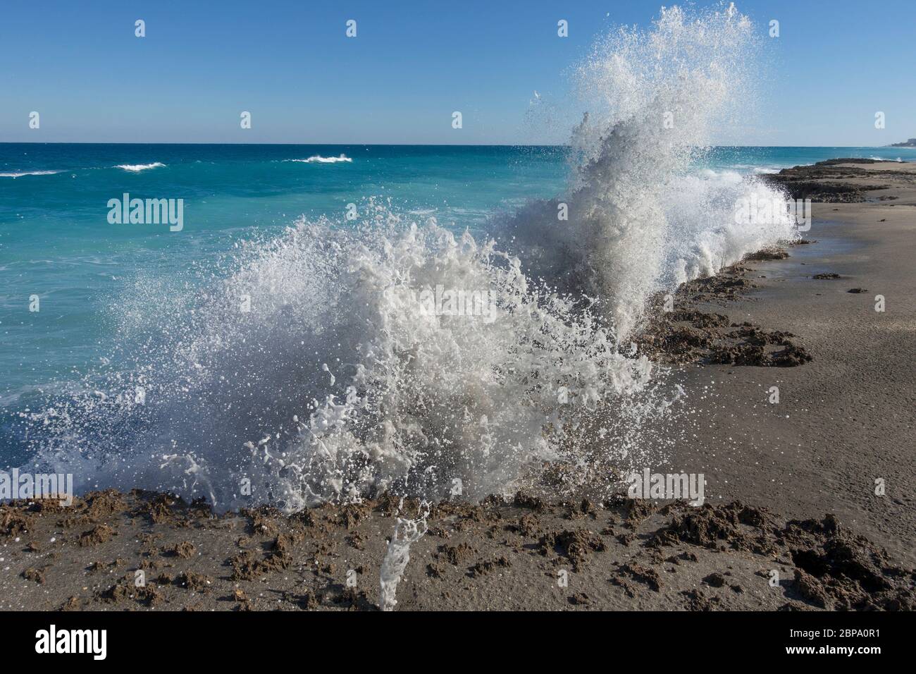 Ocean waves erode ancient coral reef, the Nature Conservancy's Blowing ...