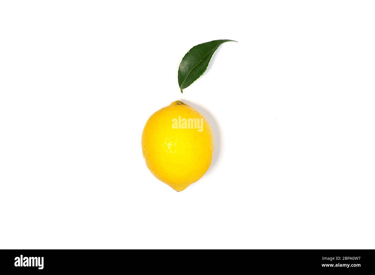 Creative layout made of lemon and green leaf. Flat lay. Food concept ...