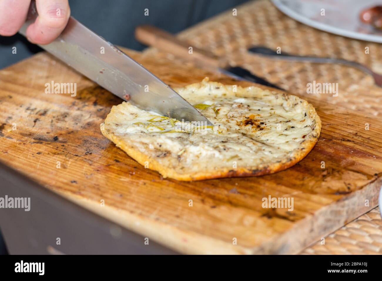 Closeup take of a traditional Argentinian and Uruguayan barbecue ...