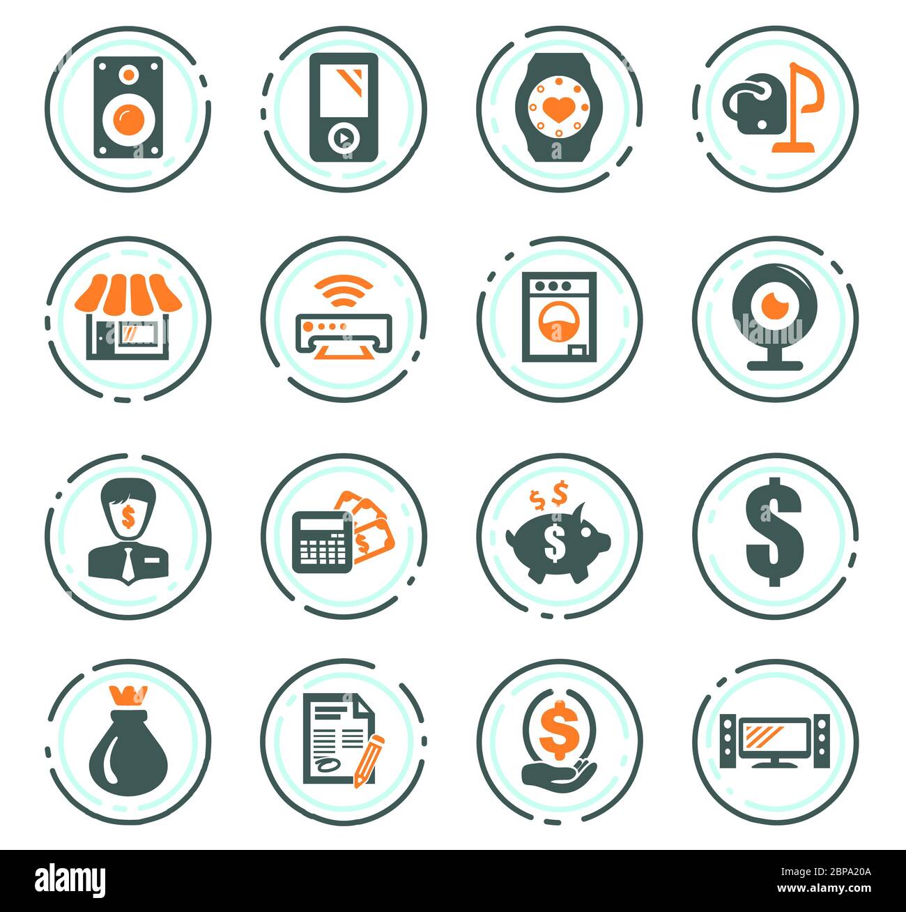Pawn shop vector icons for user interface design Stock Photo - Alamy