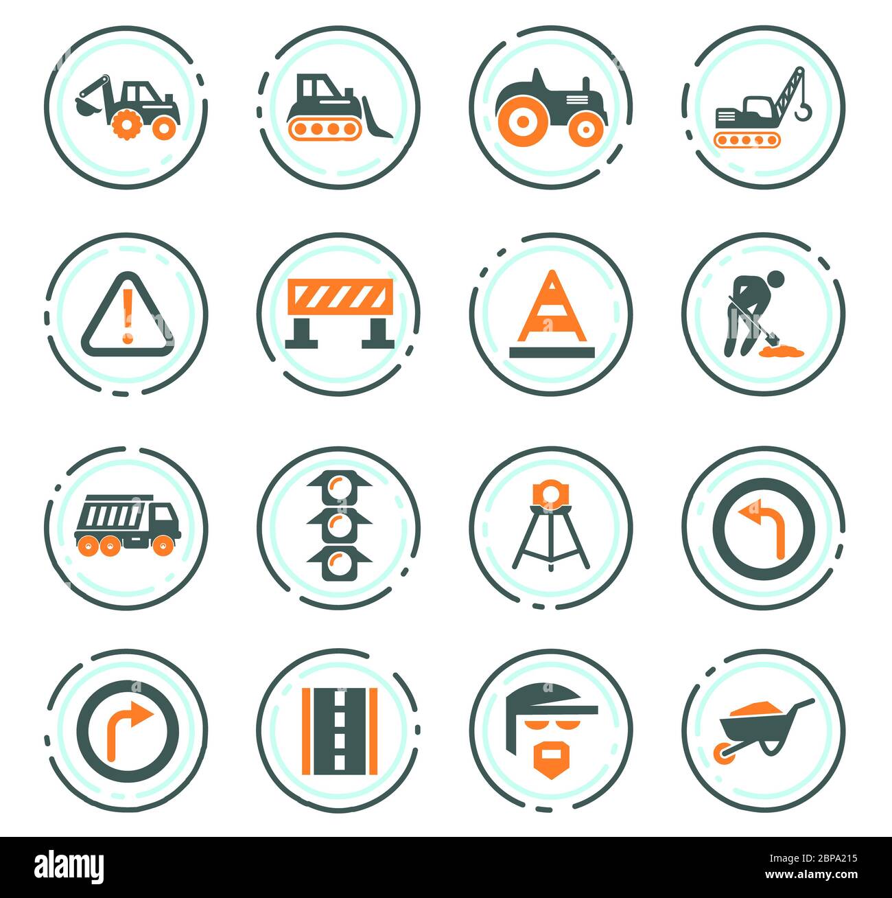 Road repair vector icons for user interface design Stock Photo - Alamy