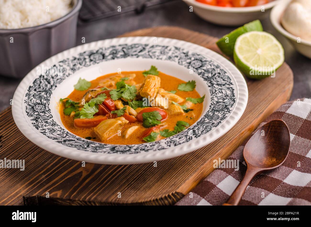 Delicious chicken curry with vegetable, food photography Stock Photo ...