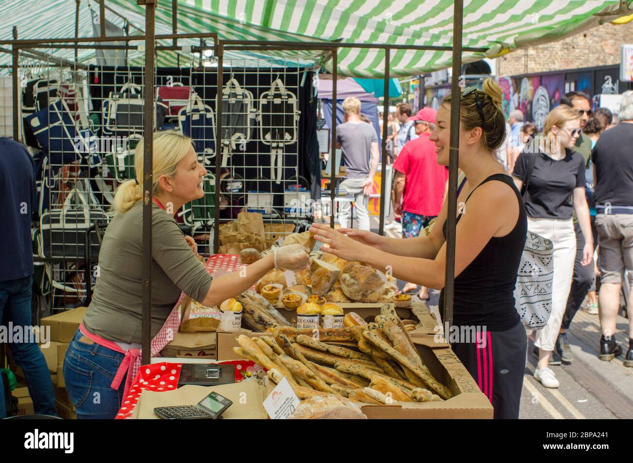 LONDON- Broadway Market, a shopping street in Hackney, East London ...