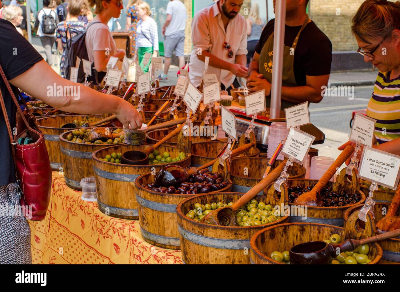 LONDON- Broadway Market, a shopping street in Hackney, East London ...